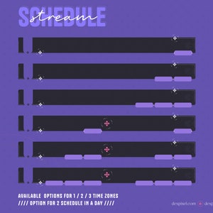 Purple Pink Stream Schedule | Vtuber Weekly Planner (canva & PSD) - Etsy