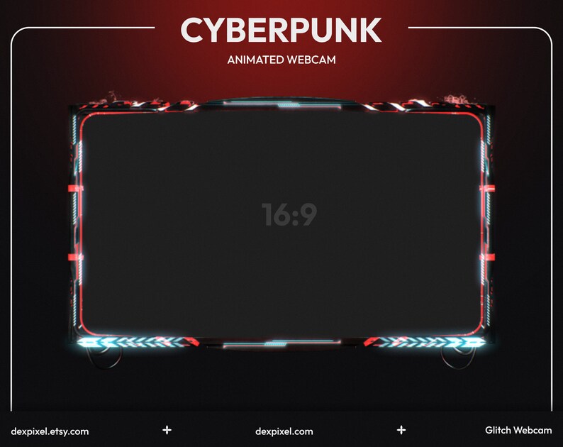 Cyberpunk Red Animated Stream Webcam Glitch Stream Came - Etsy