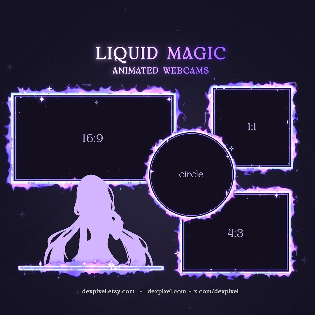 Purple Cute Animated Liquid Magic Stream Webcam | Pastel Twitch Stream ...