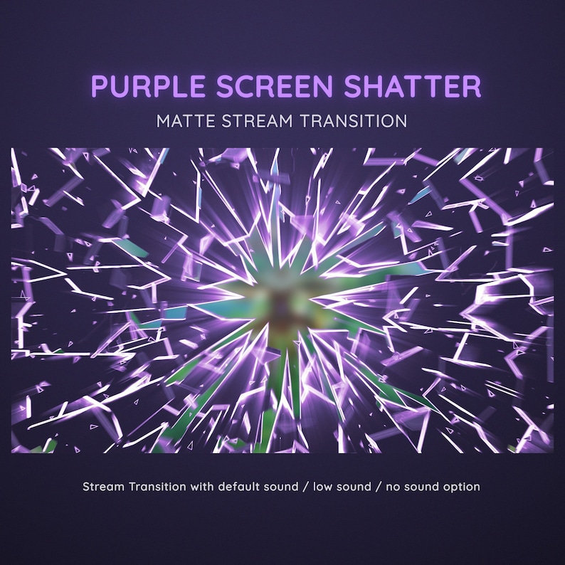 Purple Screen Shatter Stream Transition | Matte Effect - Etsy