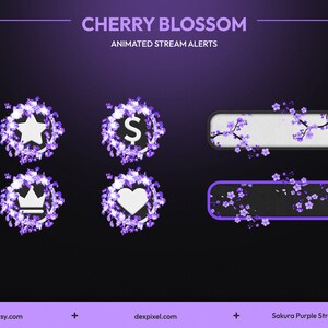Purple Sakura Cherry Blossom Animated Stream Alerts | Twitch Animated ...