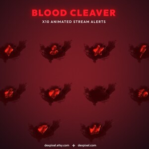 Blood Cleaver Animated Stream Alerts | Horror Blood Splash Animated ...