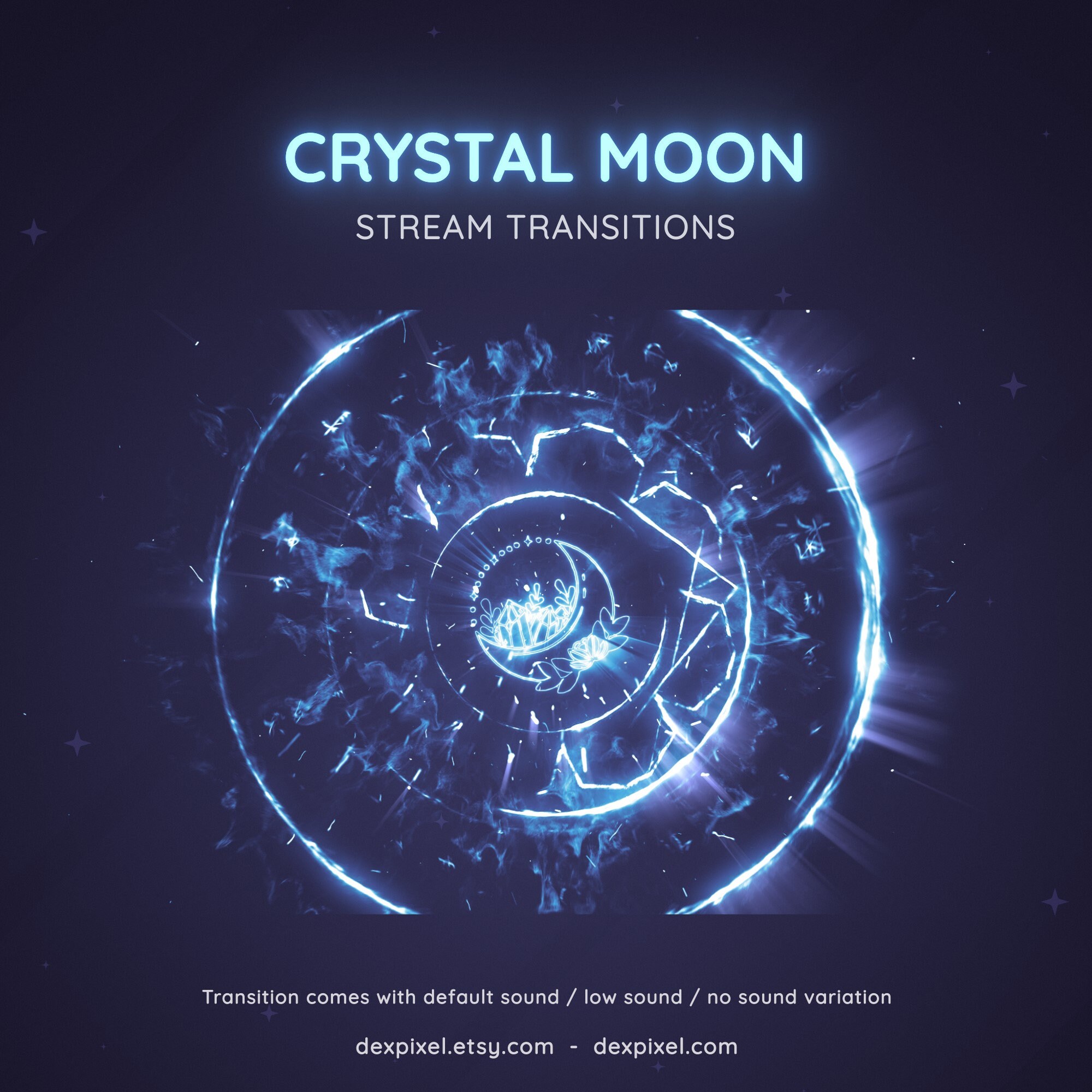Blue Crystal Moon Stream Transition | Magic Seal, Animated - Etsy