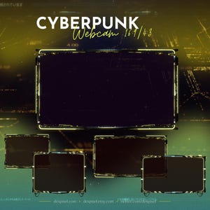 Cyberpunk Yellow Blue Animated Stream Webcam | Glitch Stream Came ...