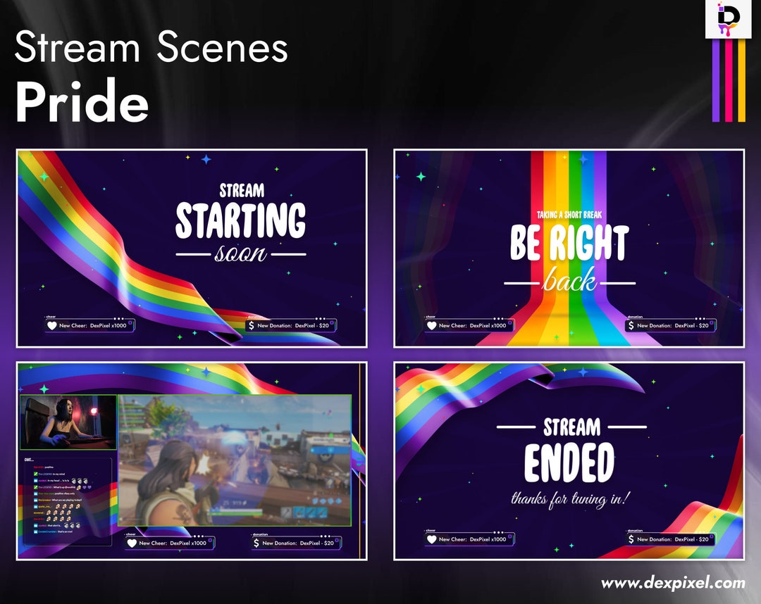 Pride Rainbow Colors Twitch Stream Scenes. Twitch Animated - Etsy