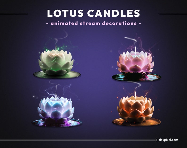 Animated Lotus Candle | Vtuber Stream Decoration - Etsy