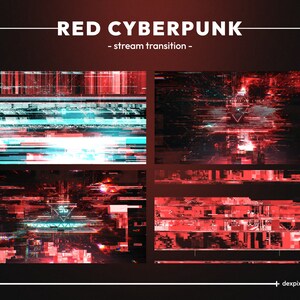 Cyberpunk Red Blue Stream Transition Futuristic and Edgy - Etsy