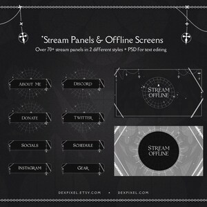 Vtuber Black and White Goth Animated Stream Pack | Chatting Game Animated Overlays | Vampire ...