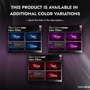 Red Love Vibes Animated Twitch Stream Scenes Animated Stream Overlays ...