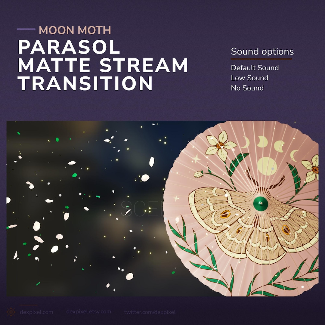 Moon Moth Parasol OBS Transition – Matte Animated Stream Stinger for ...