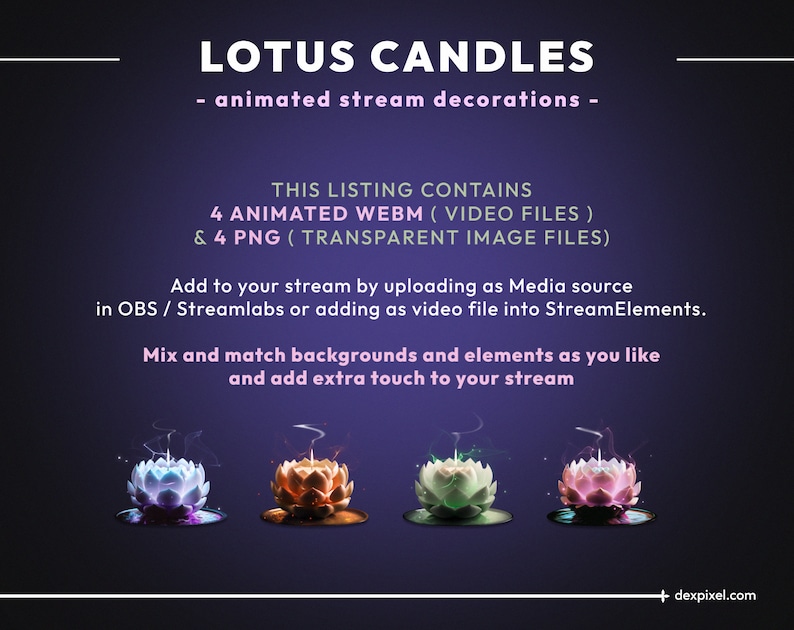 Animated Lotus Candle | Vtuber Stream Decoration - Etsy