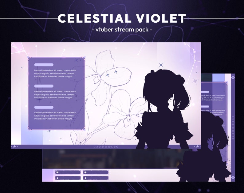 Celestial Violet Vtuber Purple Pastel Stream Pack Violet - Etsy