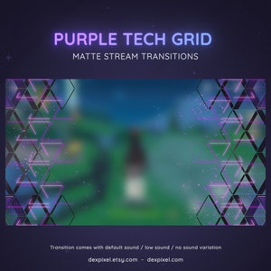 Glitch Tech Purple Technology Stream Transition | Grid Glitchy ...