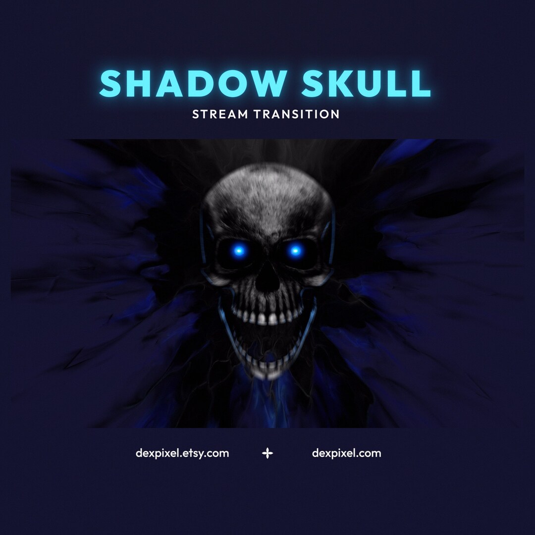 Blue Shadow Skull Stream Switch Transition Halloween Scary - Etsy