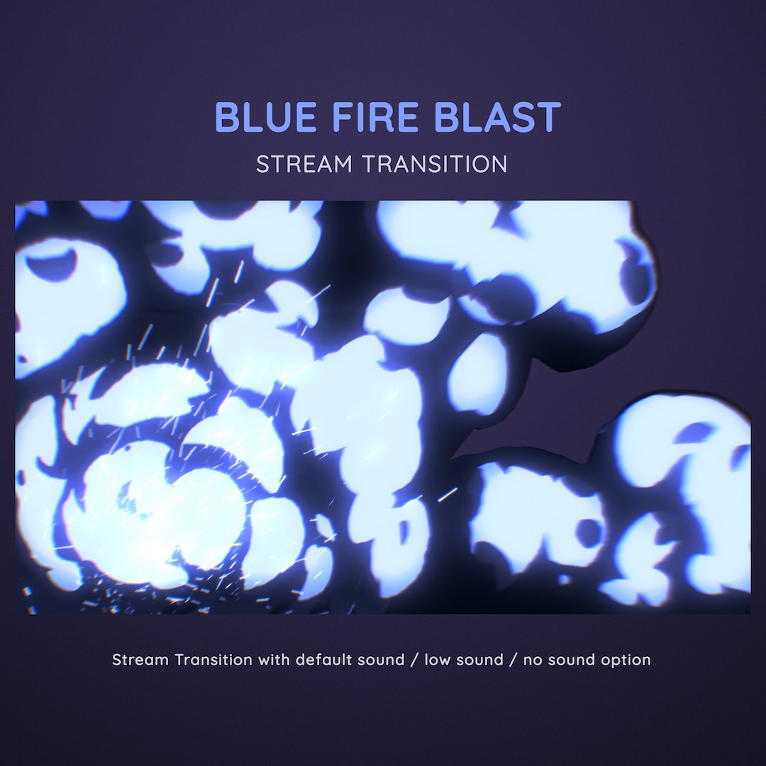Blue Fire Flame Blast Smoke Cartoon Transition Colorful Stream ...
