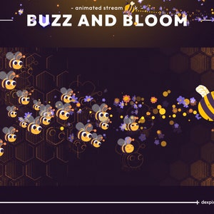 Buzz and Bloom Cute Bees Stream Pack | Bees and Honey Animated Scenes ...