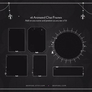 Vtuber Black and White Goth Animated Stream Pack | Chatting Game Animated Overlays | Vampire ...