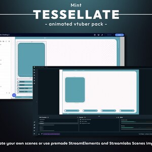 Green Mint Tessellate Vtuber Stream Pack | Animated Overlays - Etsy