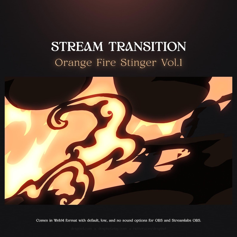 Orange Fire Stream Transition | Animated Stinger (webm) - Etsy