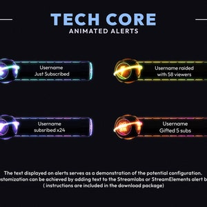 Tech Core Futuristic Sci FI Animated Stream Alerts | Animated Alerts ...