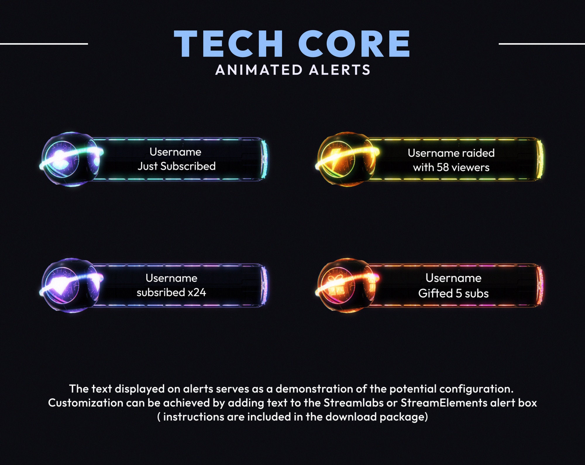 Tech Core Futuristic Sci FI Animated Stream Alerts Animated - Etsy ...