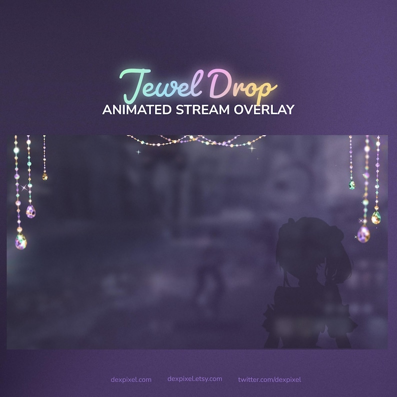 Rainbow Iridescent Jewel Drop Stream Decoration – Animated Vtuber ...