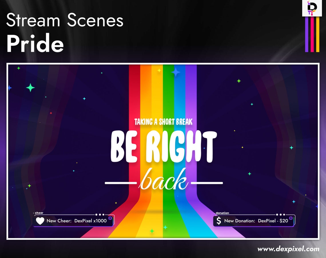 Pride Rainbow Colors Twitch Stream Scenes. Twitch Animated - Etsy