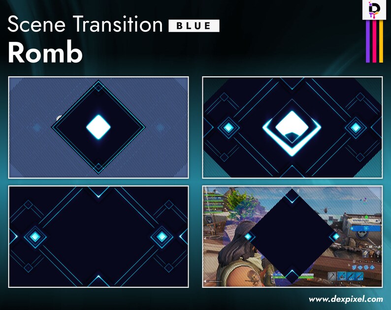 Blue Romb Sci-fi Stream Scene Transition. Blue OBS Stinger. - Etsy