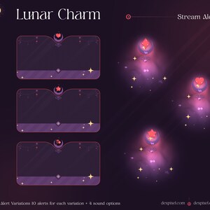 Lunar Charm Purple Redanimated Vtuber Stream Pack | Chatting and Game ...
