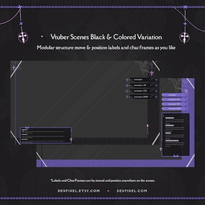 Vtuber Purple Dark Goth Animated Stream Pack | Chatting and Game Animated Overlays | Vampire ...