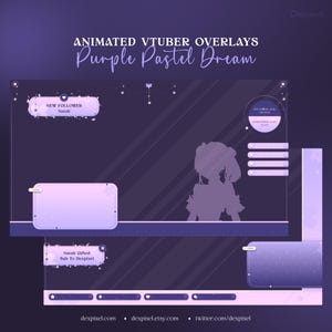 Purple Purple Dream Animated Stream Pack | Celestial Flower Chatting ...