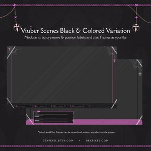 Vtuber Pink Dark Goth Animated Stream Pack | Chatting and Game Animated Overlays | Vampire ...