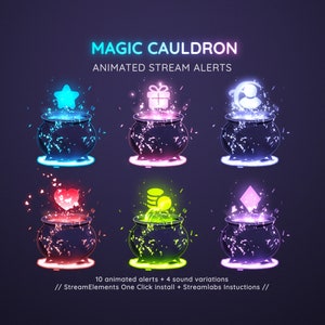 Magic Cauldron Witch Animated Stream Alerts | X10 Animated Alerts With ...