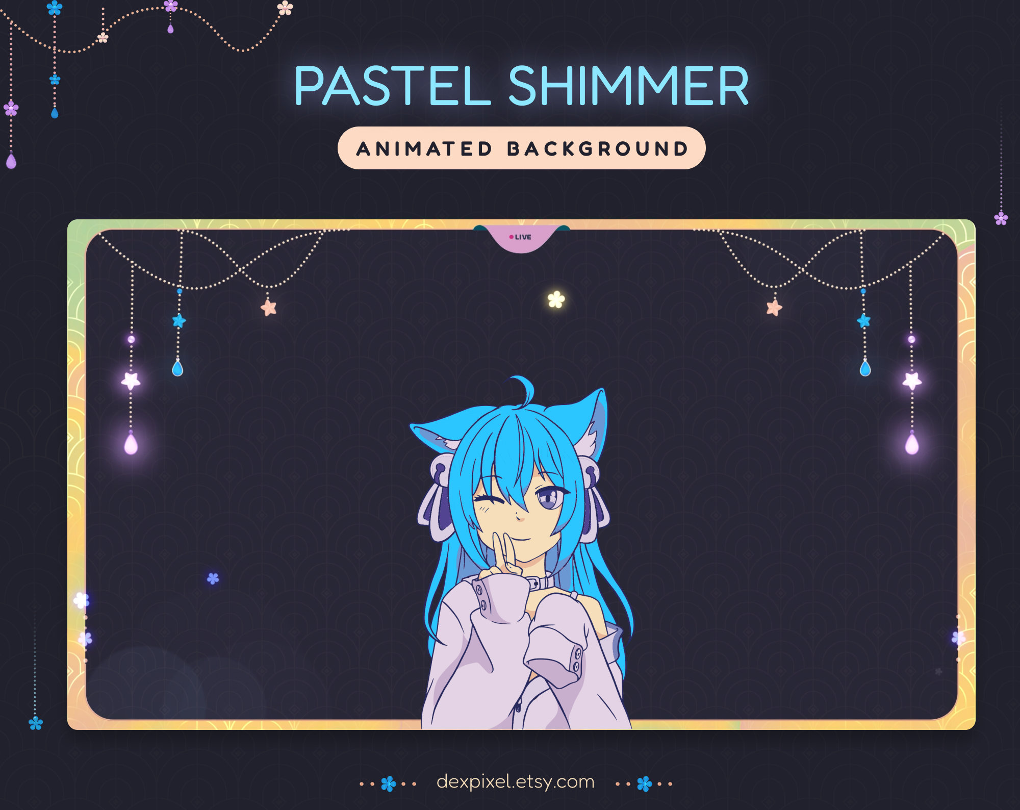 Pastel Flowers Shimmer Animated Vtuber Stream Pack Chatting - Etsy Ireland