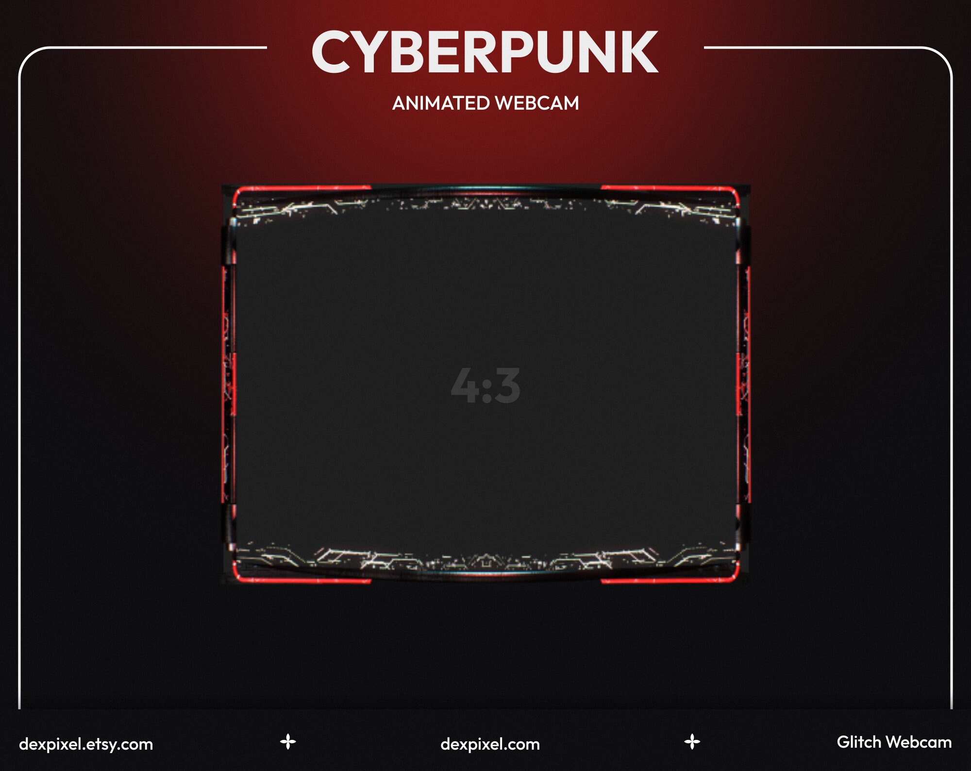 Cyberpunk Animated Stream Webcam Border | Glitch Neon Frame (webm ...
