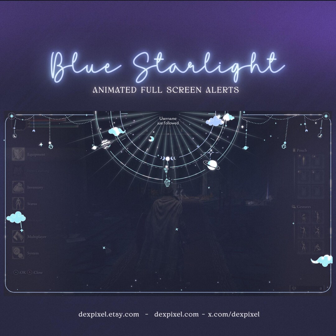 Blue Starlight Animated Stream Alerts | Elegant Celestial Stream Alerts ...