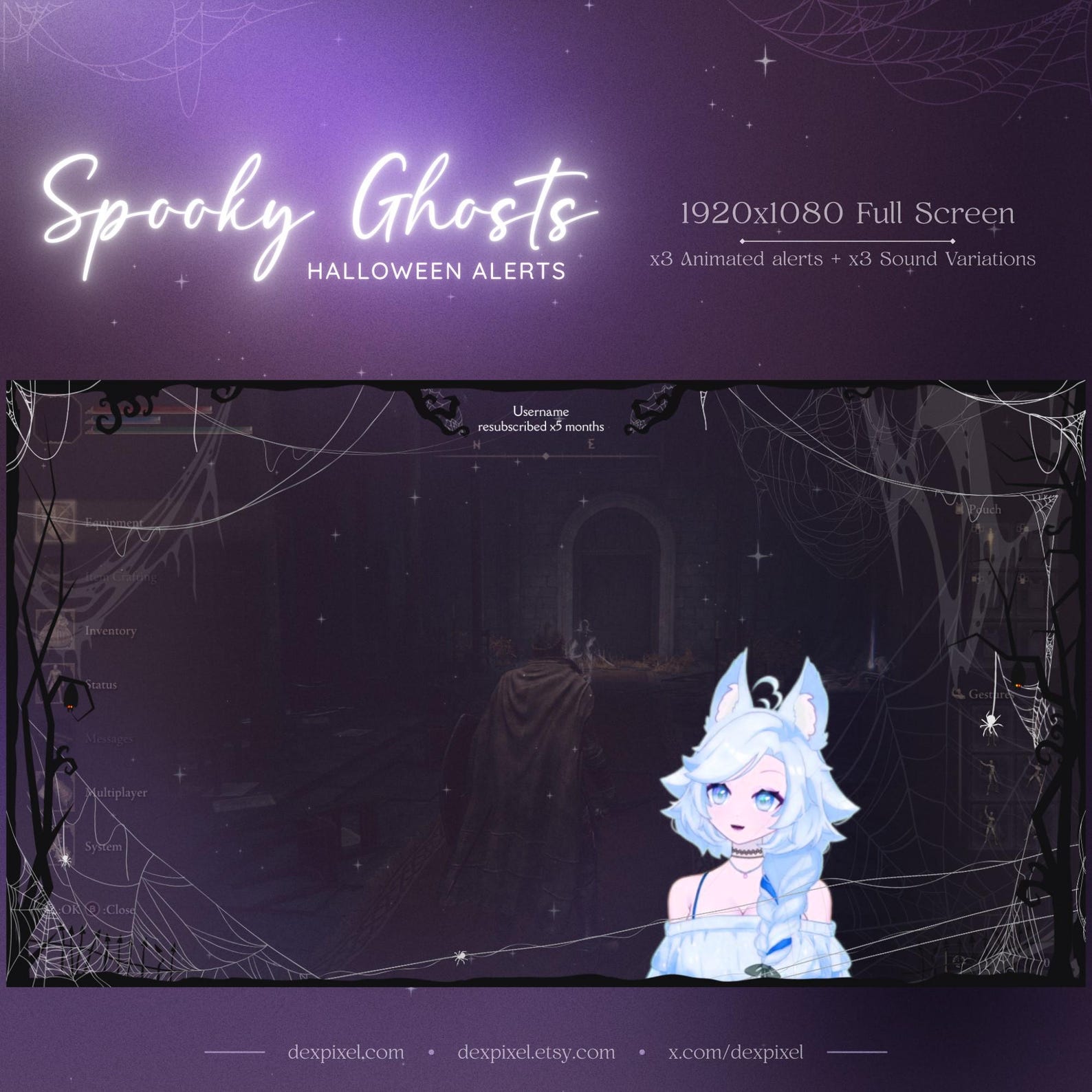 Spooky Ghosts Animated Stream Alerts | Halloween Twitch, Vtuber - Etsy