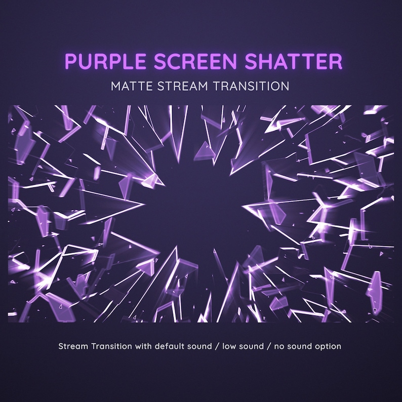 Purple Screen Shatter Stream Transition | Matte Effect - Etsy
