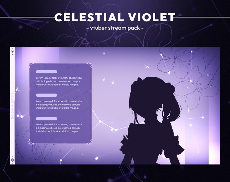 Celestial Violet Vtuber Purple Pastel Stream Pack Violet - Etsy