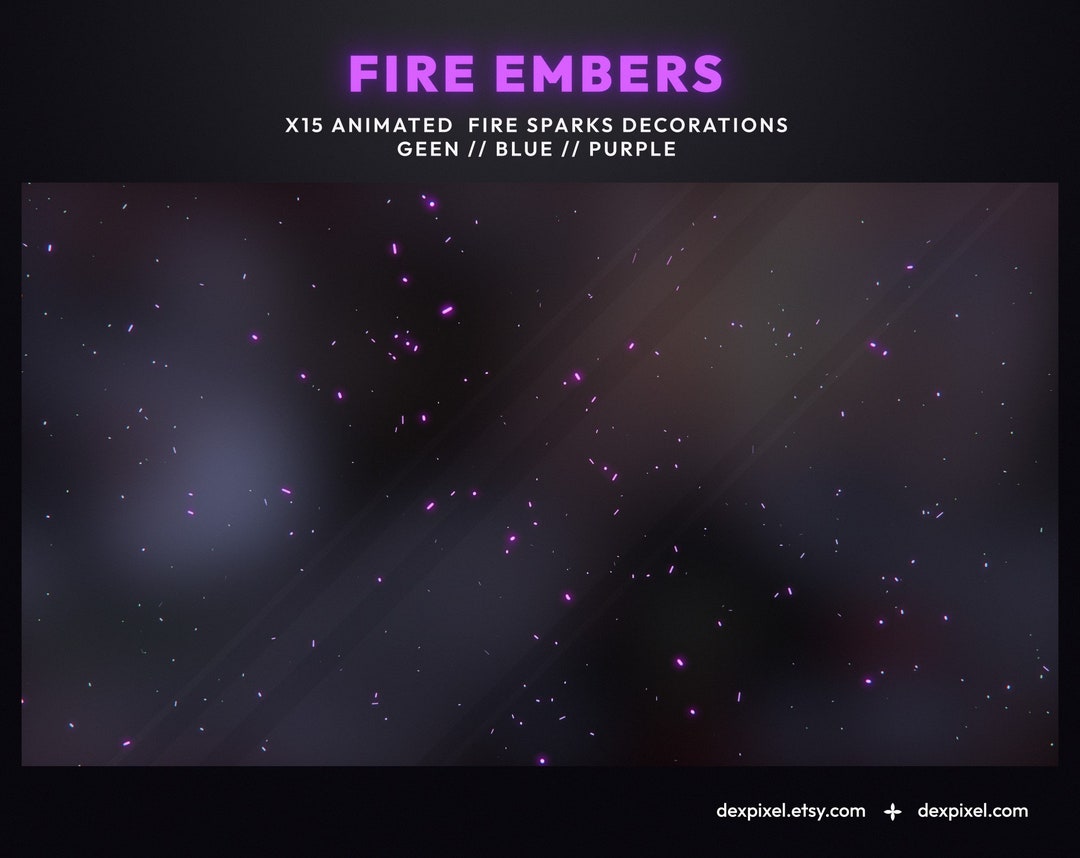 Animated Fire Ember Stream Decoration | Green, Blue, Purple - Etsy
