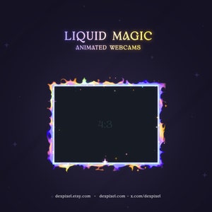 Rainbow Neon Cute Animated Liquid Magic Stream Webcam | Pastel Twitch ...