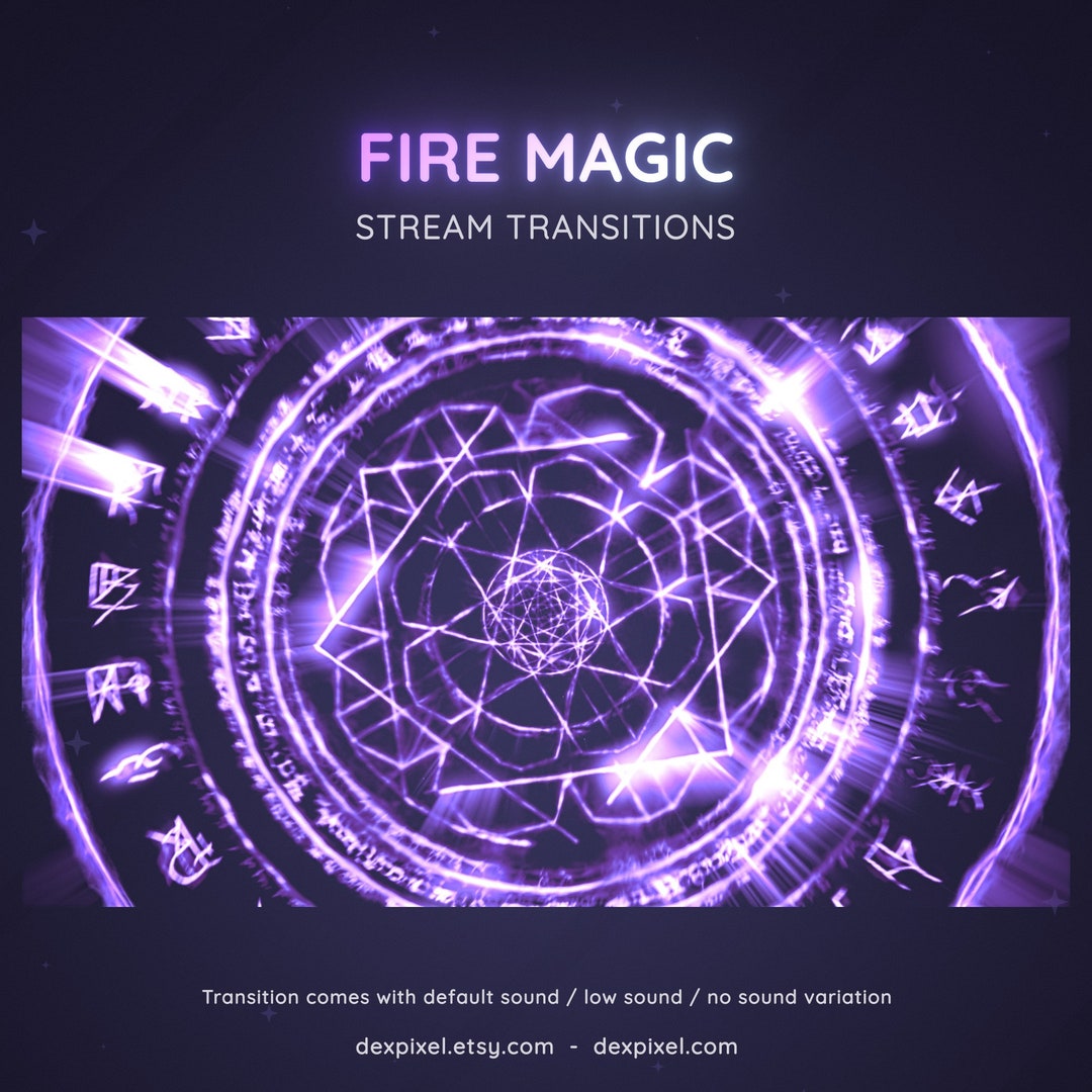 Purple Fire Seal Magic Symbols Stream Transition | Magic Seal Stream Transition | Animated ...