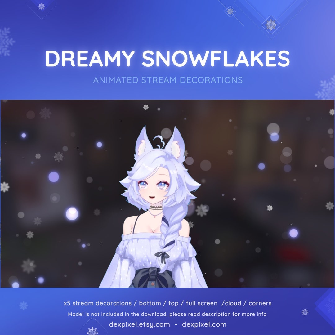 Dreamy Snowflakes Animated Stream Decoration | Pastel Purple Blue ...
