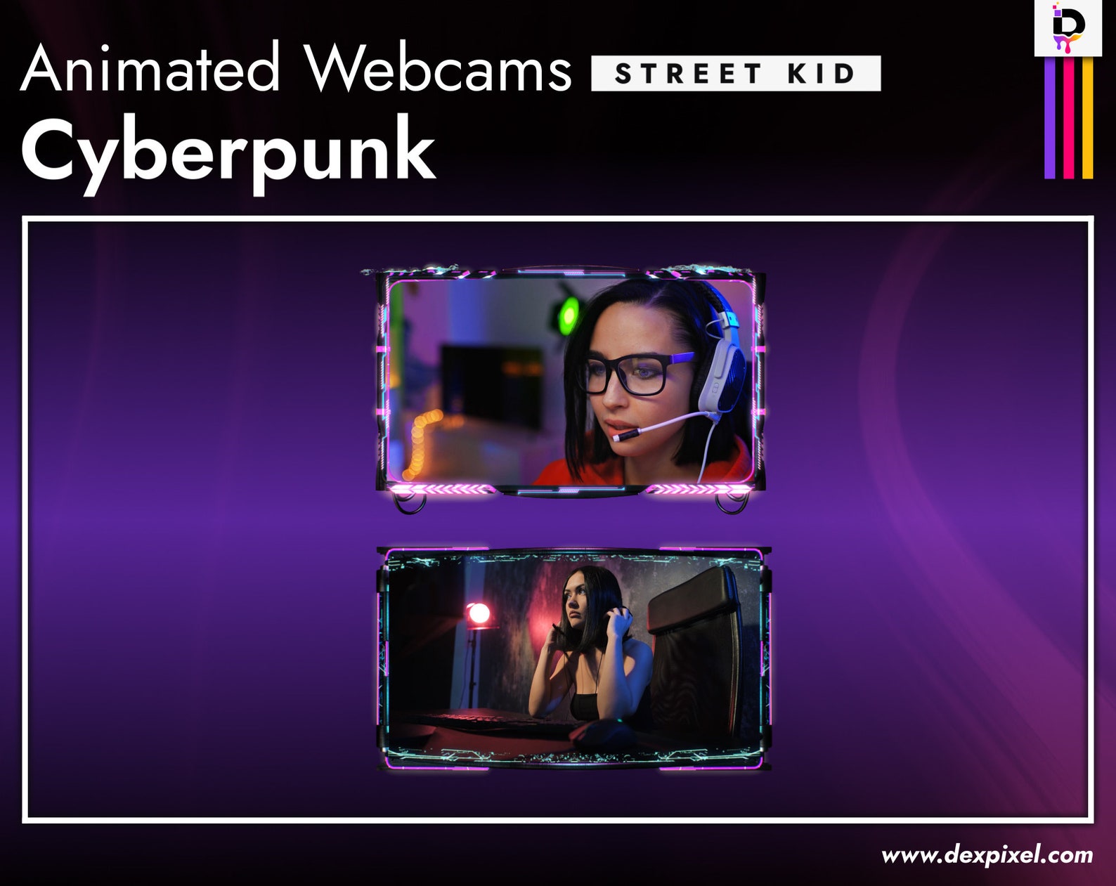 Cyberpunk Purple Animated Stream Webcam. Glitch Stream Came - Etsy Ireland