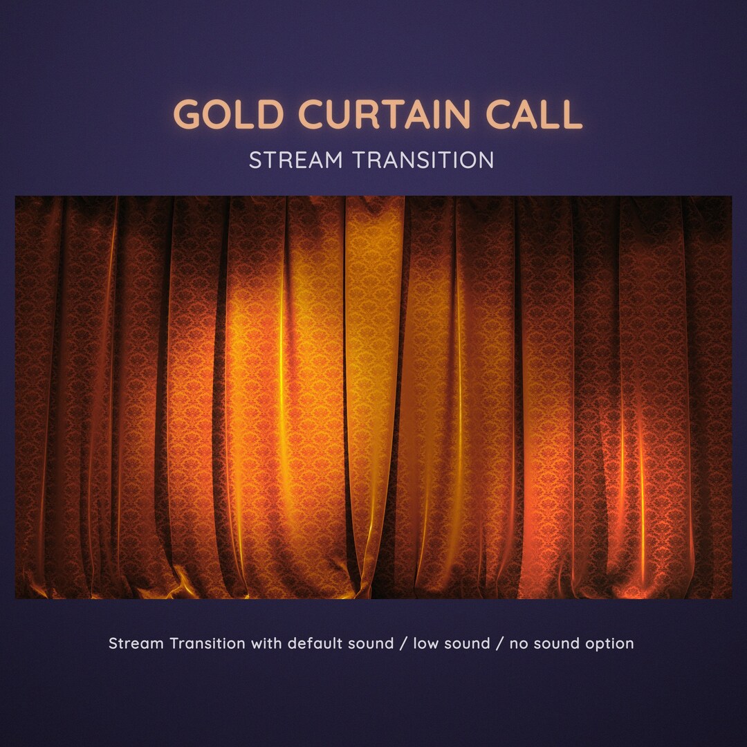Gold Orange Curtain Call Stream Transition | Theater Curtains Reveal ...