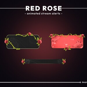 Red Rose Animated Stream Alerts | Twitch Stream Notifications | Pastel ...