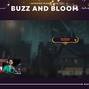 Buzz and Bloom Animated Bees Alerts Bees and Honey Twitch Alerts Cute Pastel Animated Stream ...