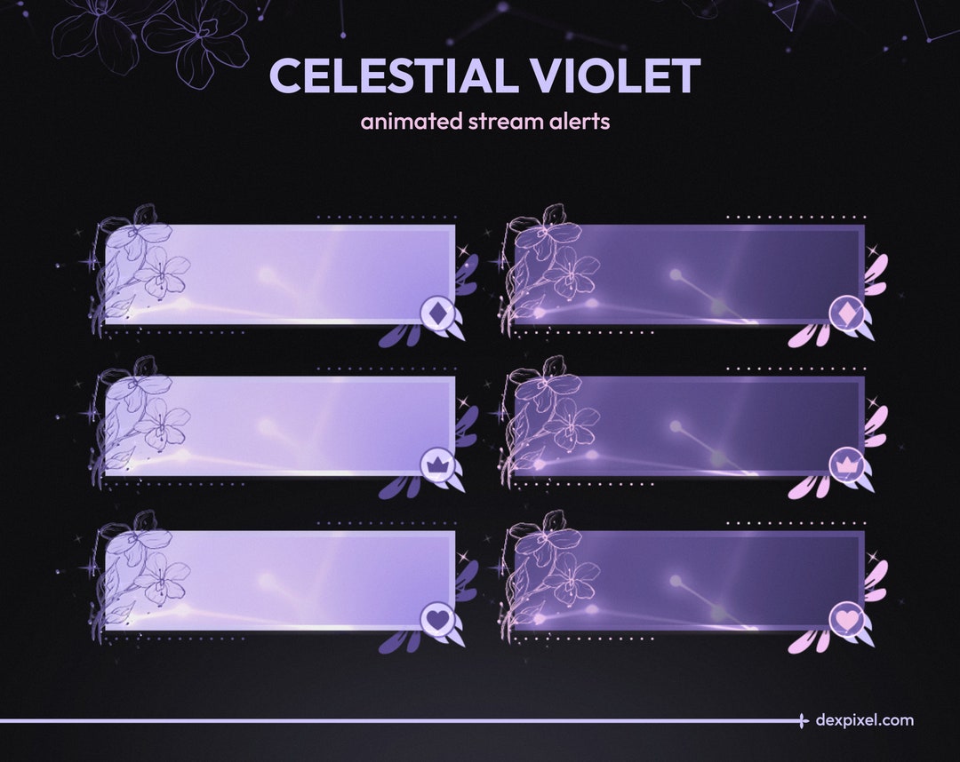 Celestial Violet Purple Pastel Animated Alerts | Violet Twitch Alerts ...