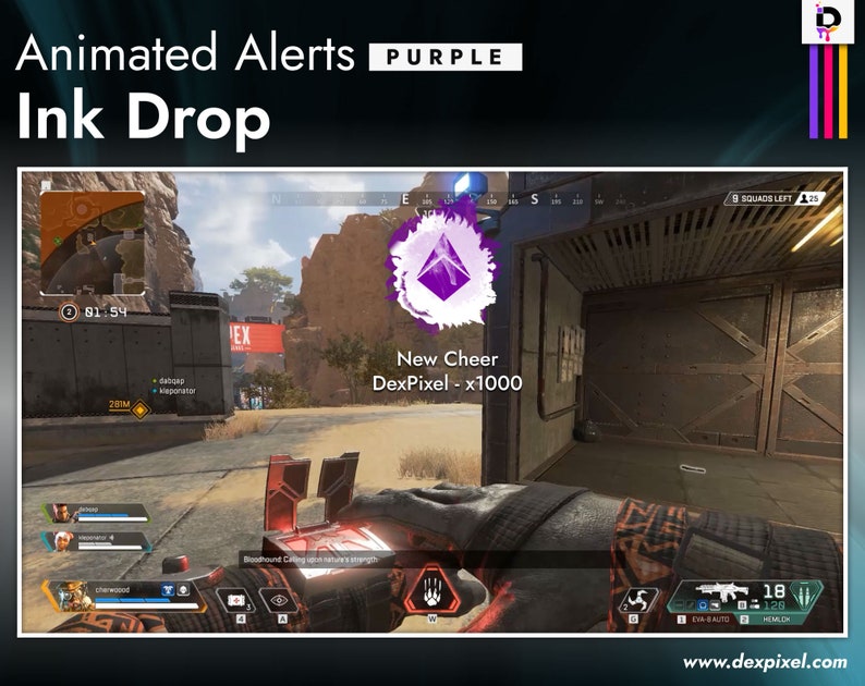 Purple and White Ink Drop Animated Alerts for Streaming on - Etsy