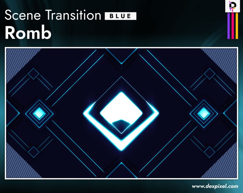 Blue Romb Sci-fi Stream Scene Transition. Blue OBS Stinger. - Etsy